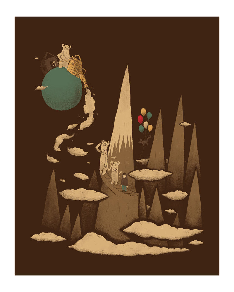 Cloud Machine Art Print | Tree and the Rock